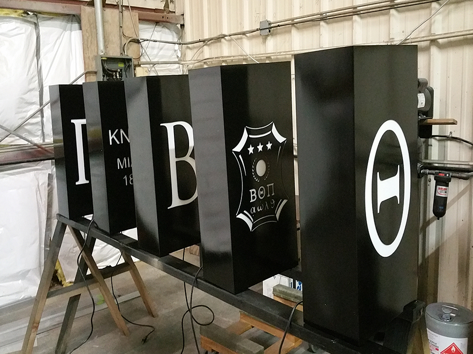 Custom Fabrication 6 - Blue Diamond Signs