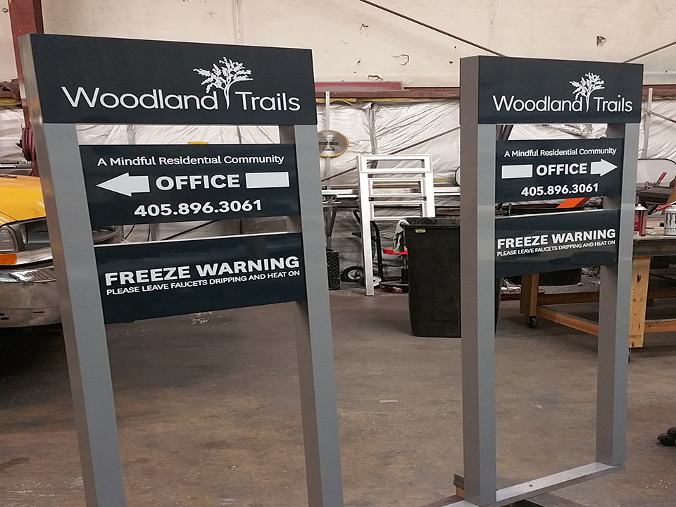 Custom Fabrication 2 - Blue Diamond Signs